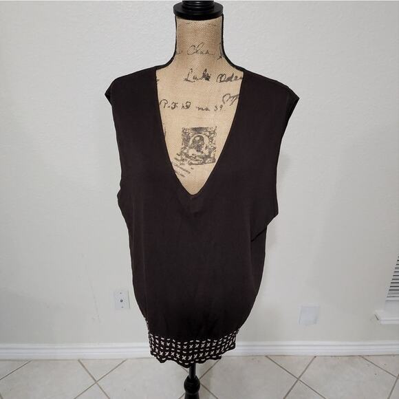 Finity | Sweaters | Embroideredhem Sweater Vest Plus Size 2x | Poshmark